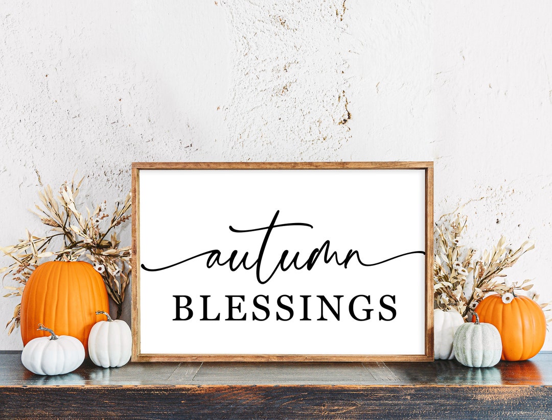 Autumn Blessings SVG: Fall Farmhouse Sign, Cricut Silhouette (digital ...