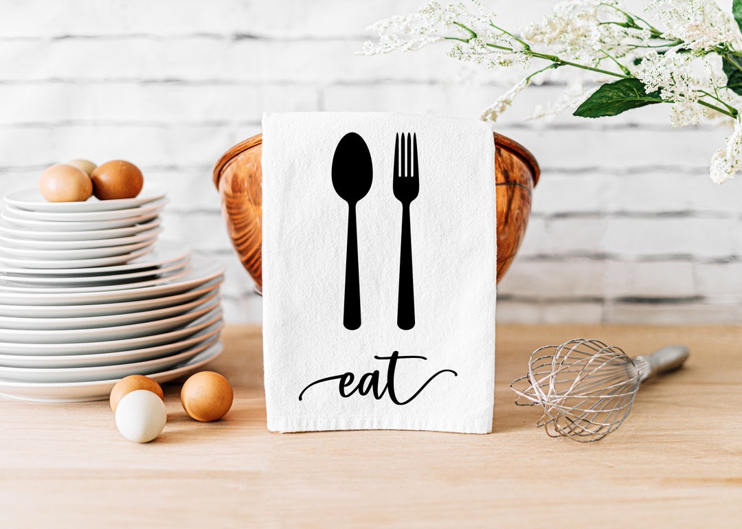 Eat SVG | Fork and Spoon Svg | Modern Farmhouse Svg | Kitchen Wood Sign ...