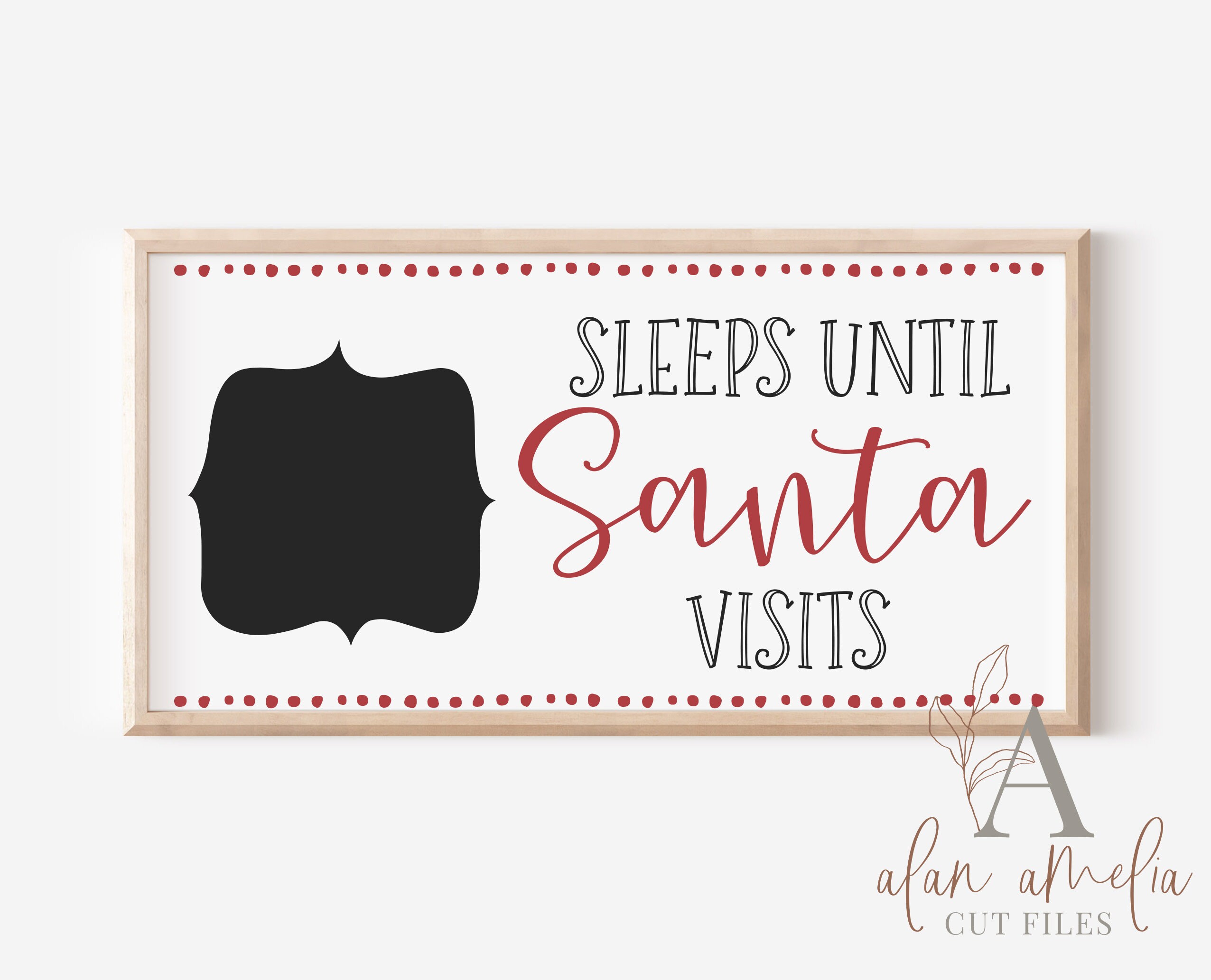 Sleeps Until Santa Visits Svg Countdown To Christmas Svg Etsy