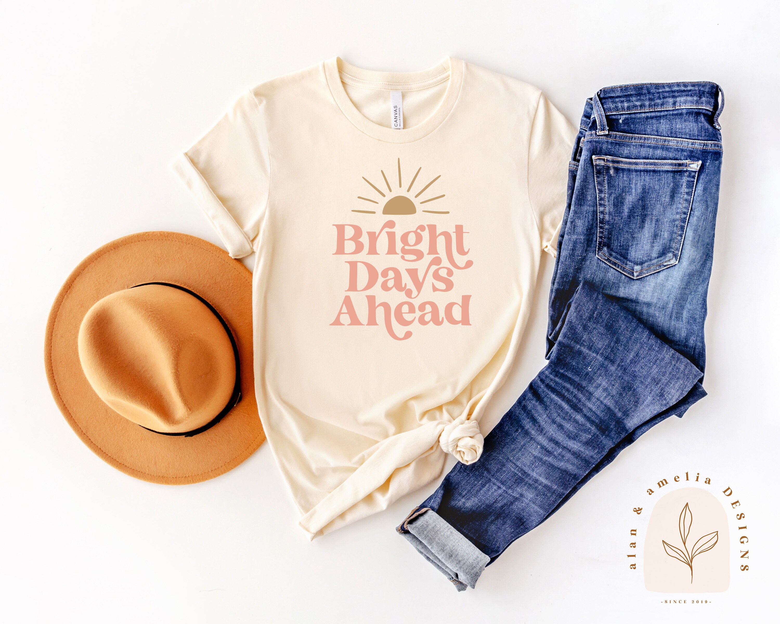 Bright Days Ahead SVG Boho Summer Graphic Tee PNG Retro - Etsy