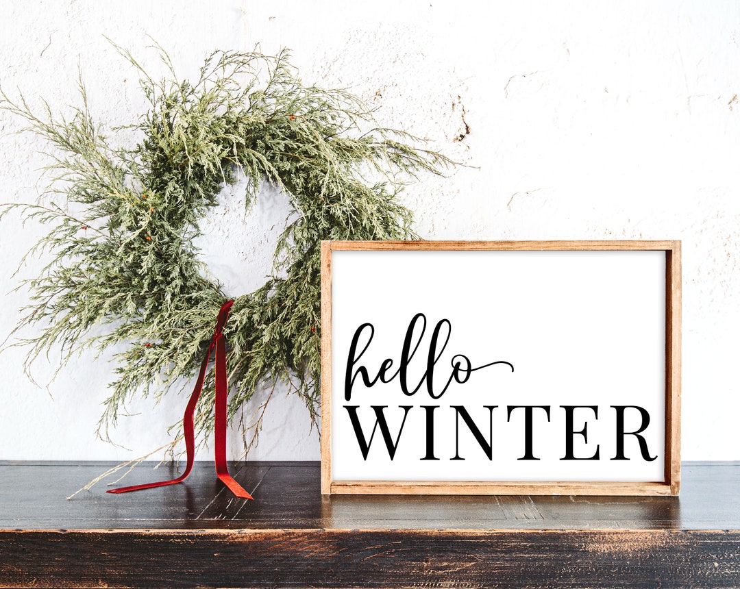 Hello Winter SVG | Winter Sign Svg | Holiday Sign Svg | Christmas Door ...