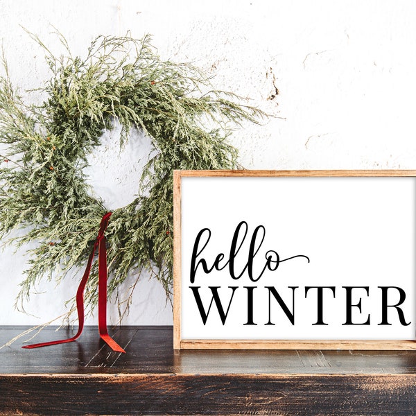 Hello Winter Sign - Etsy