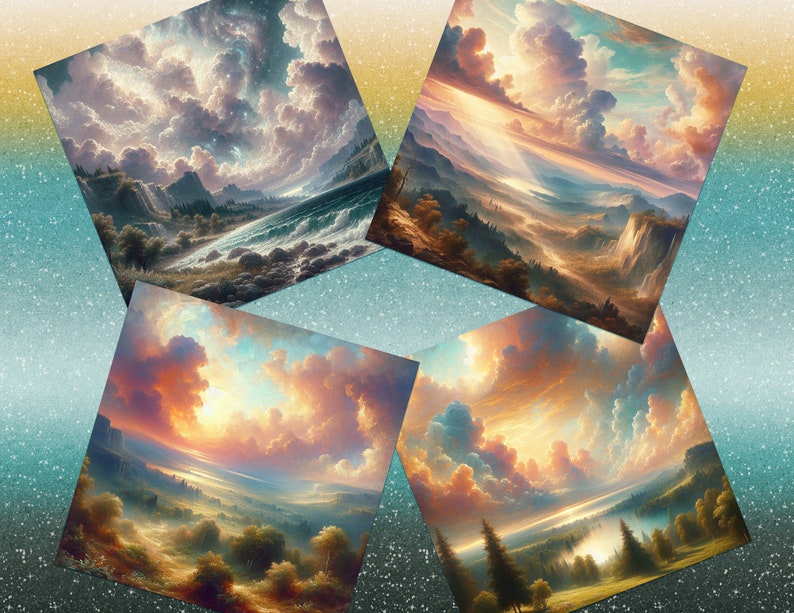 The Heavens Declare Pretty Digital Scrapbook Paper, Watercolor Style ...