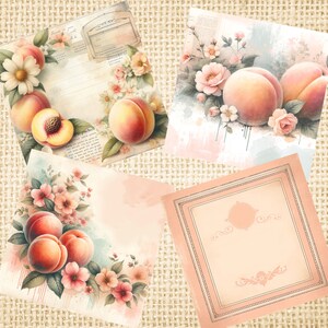 Peaches Pretty Digital Scrapbook Paper, Shabby Chic Style, Instant ...