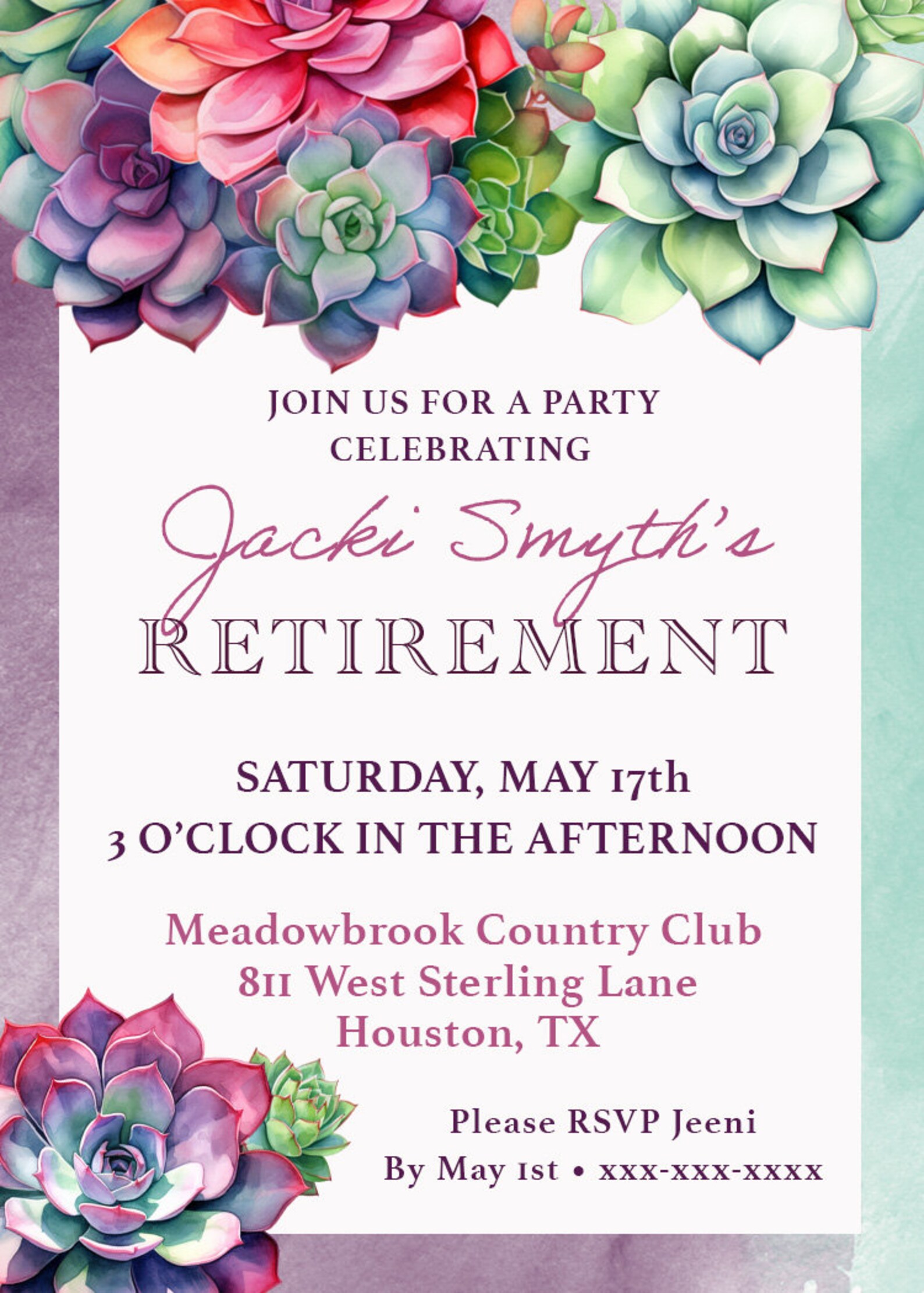 Succulents Pretty Digital Clipart, 300DPI, Pngs, Ready for Your DIY ...