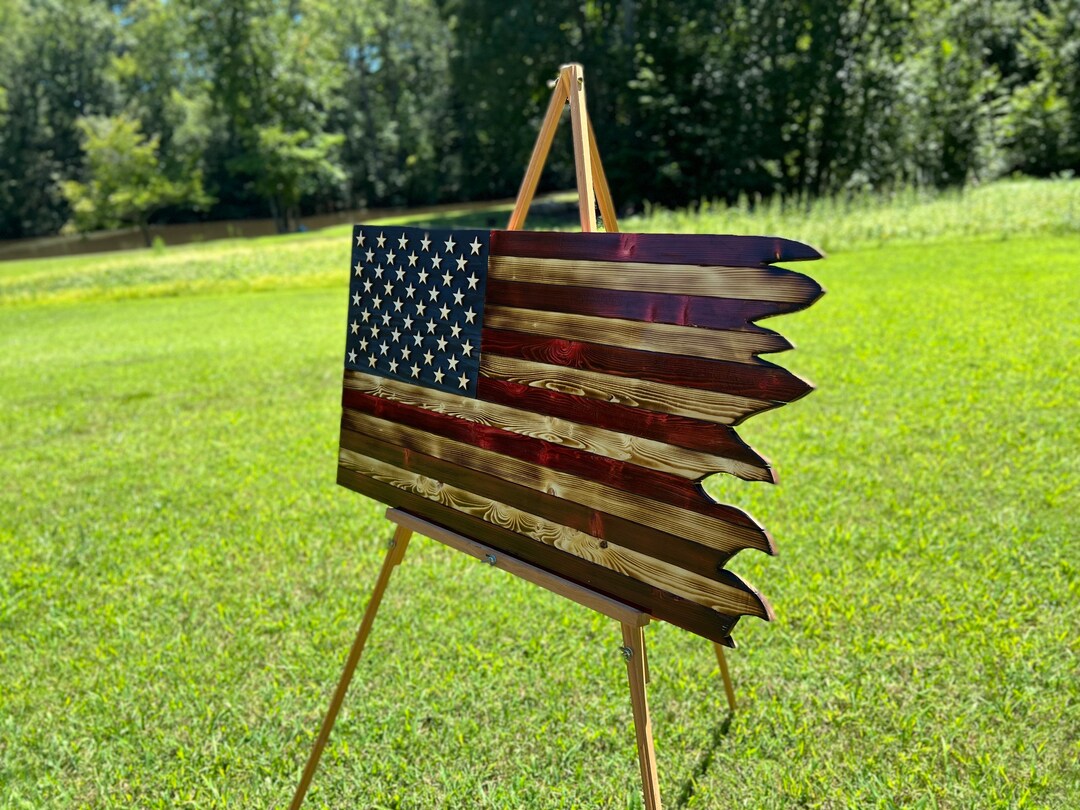Hand Made Rustic Tattered Flag - Etsy