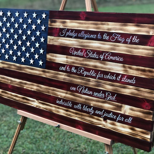 Pledge of Allegiance Tattered Flag Dxf/svg Bad Dog - Etsy