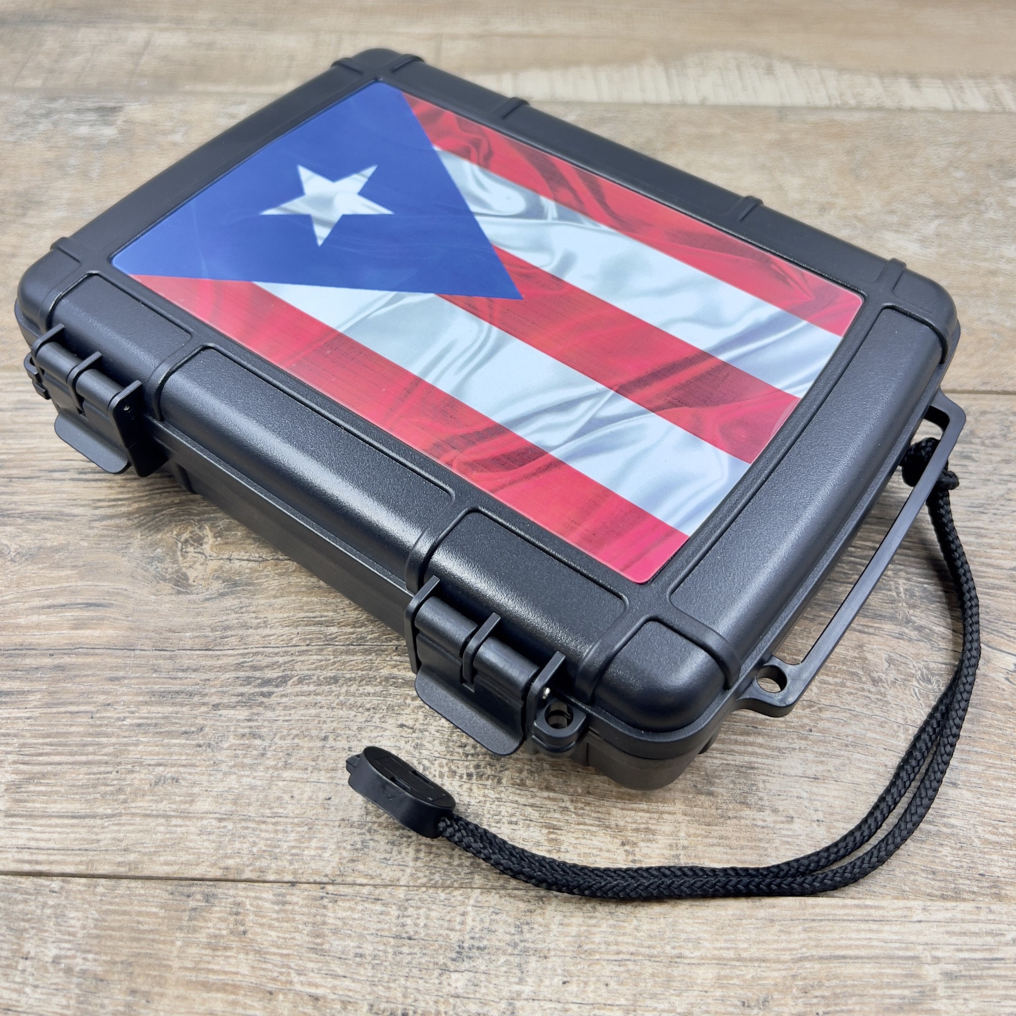 Puerto Rican Flag Graphic - Travel Cigar Humidor Waterproof, Cigar Case ...