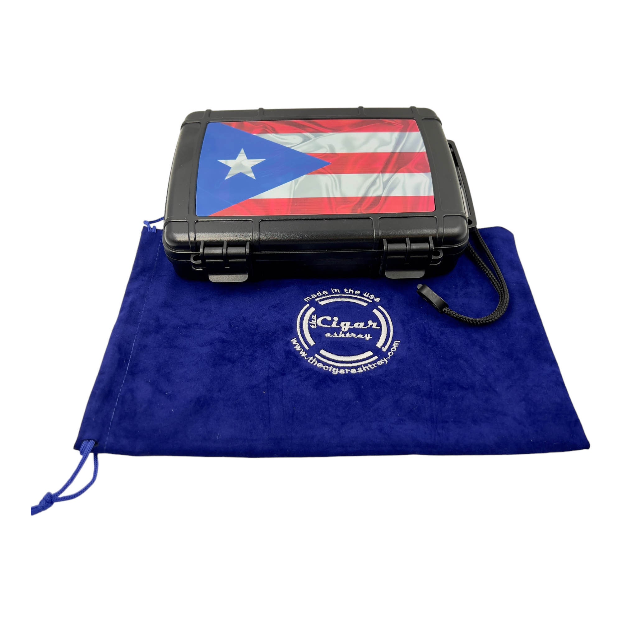 Puerto Rican Flag Graphic - Travel Cigar Humidor Waterproof, Cigar Case ...