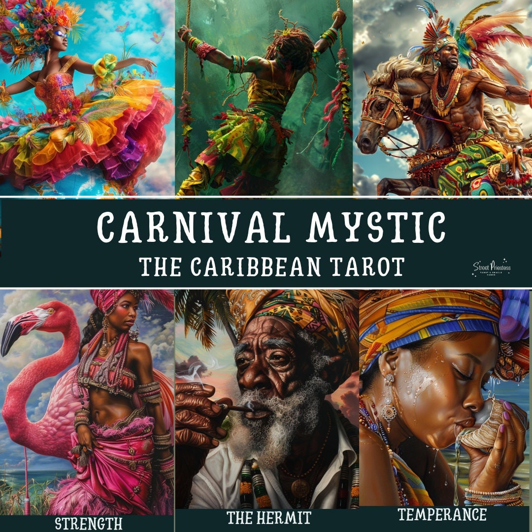 Carnival Mystic Tarot Deck With Digital Guide | 78 Tarot-sized Cards ...