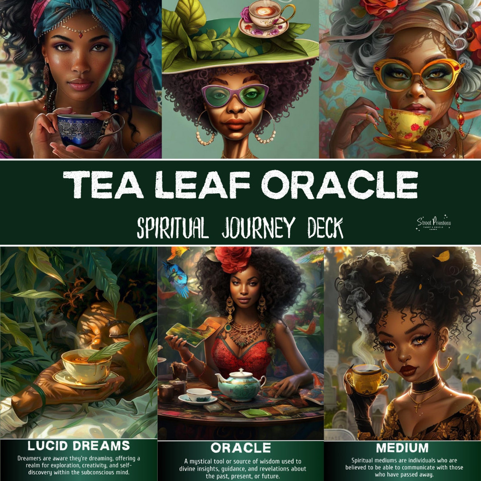 Tea Leaf Oracle Card Deck With Digital Guidebook | 51 Tarot-sized Cards ...