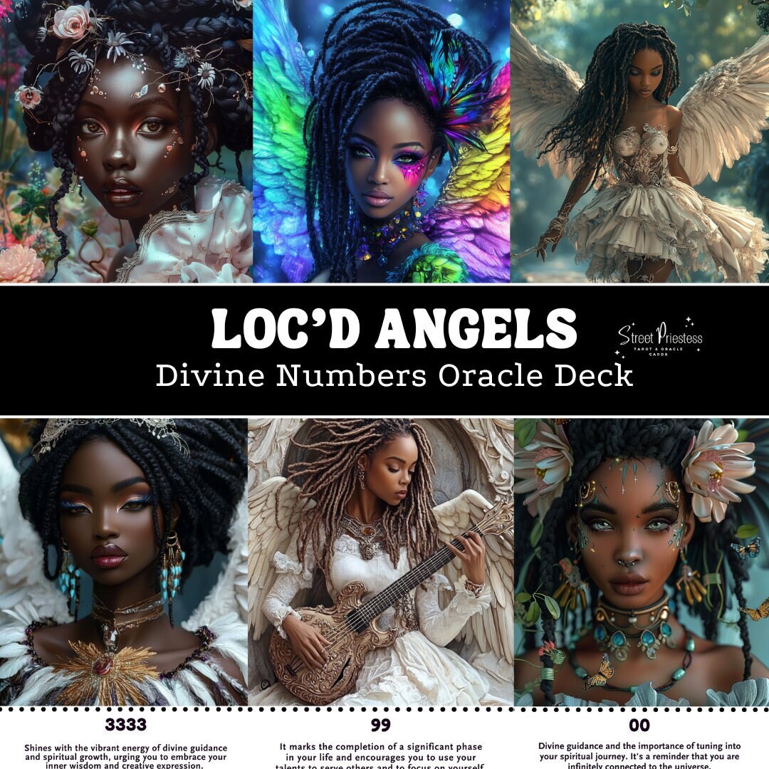 Loc'd Angels Numerology Oracle Deck | 42 Tarot-sized Cards | African ...