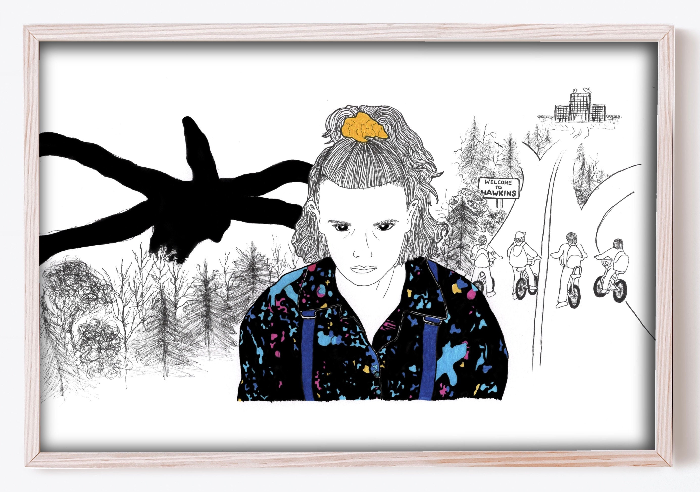 Eleven Stranger Things Line Drawing | Etsy