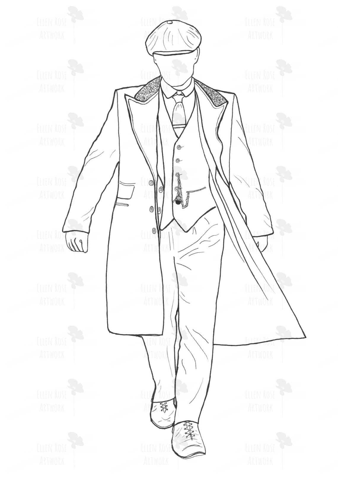 Tommy Shelby Peaky Blinders Line Drawing - Etsy UK