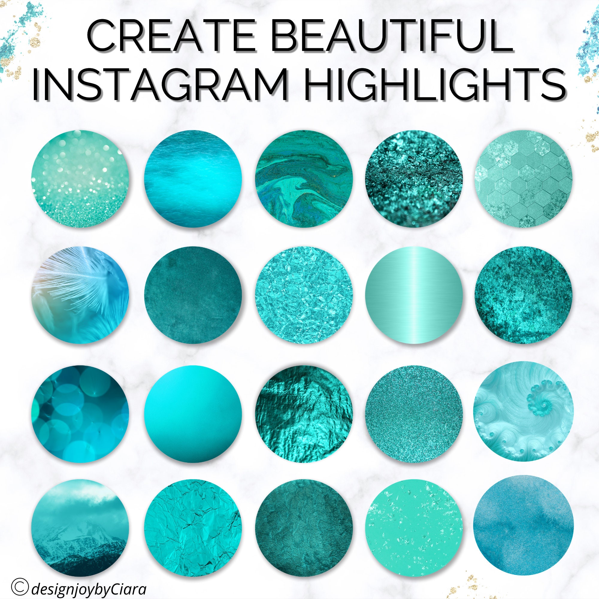 Teal Instagram Highlight Covers | Social Media Icons | Instagram Story ...