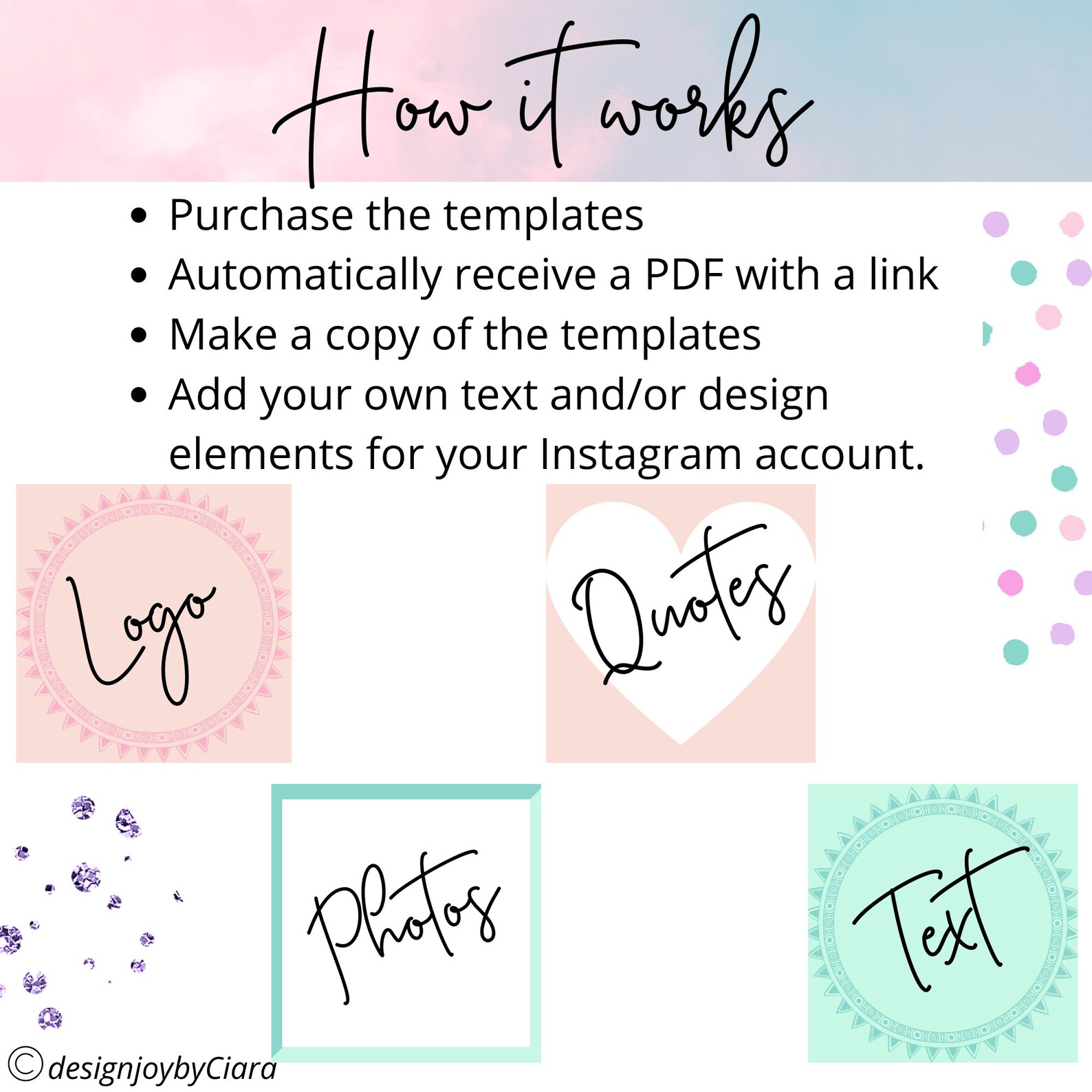 40+ Blank Instagram Templates for Posts - Pastel Theme, Instagram Posts ...