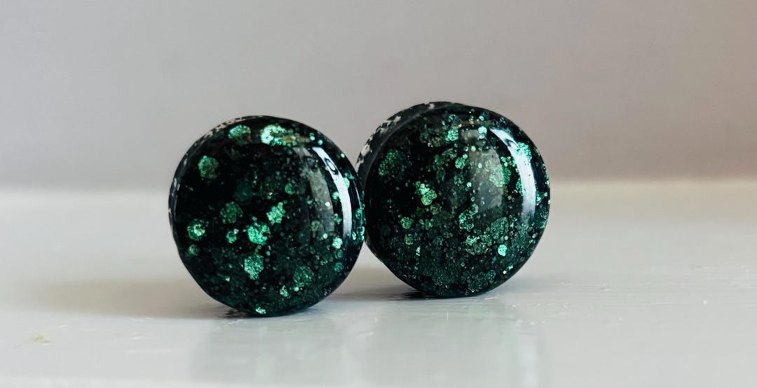 Christmas Glitter Plugs - Pine Tree Green (pair) - Etsy