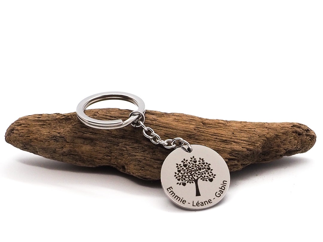 Family Keychain tree of Life in Stainless Steel Personalized and ...