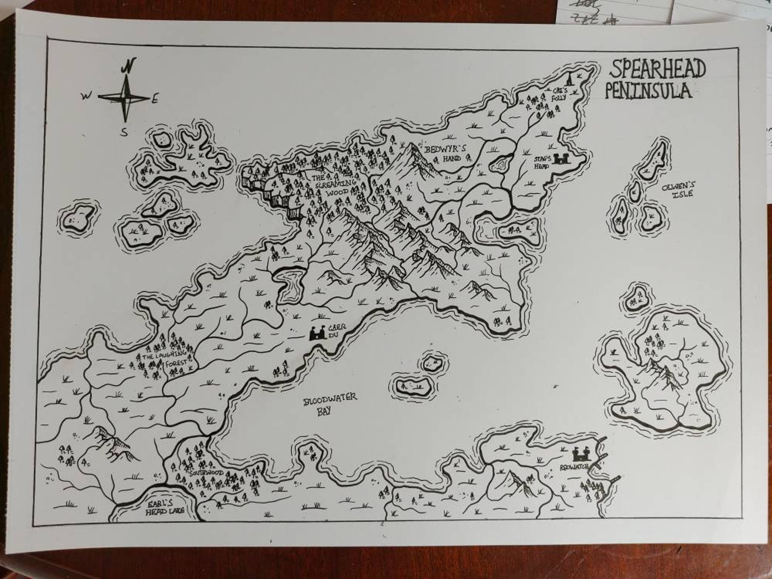 Hand Drawn Custom Fantasy Map A4 - Etsy