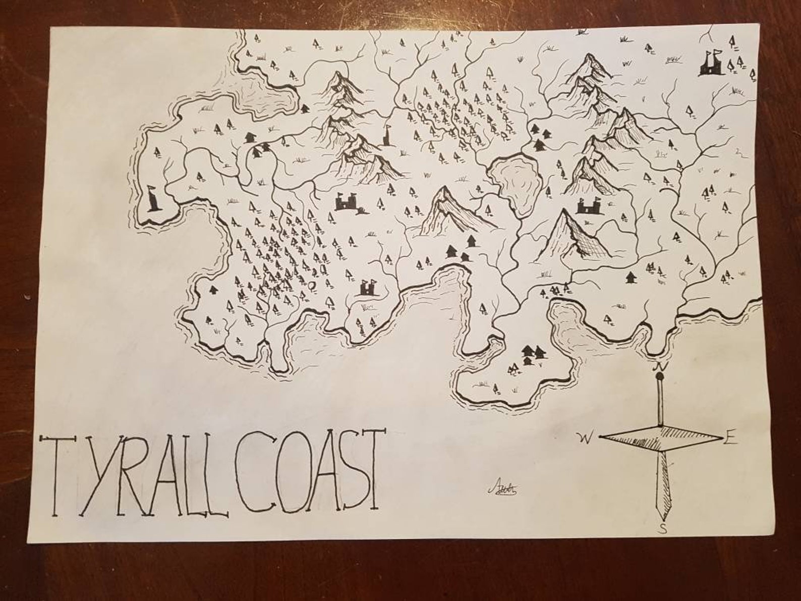 Hand Drawn Custom Fantasy Map A4 - Etsy