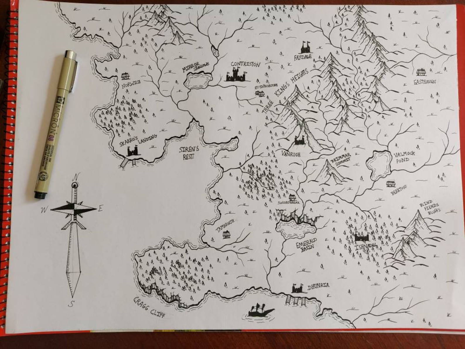 A3 Custom Hand Drawn Fantasy Map - Etsy UK