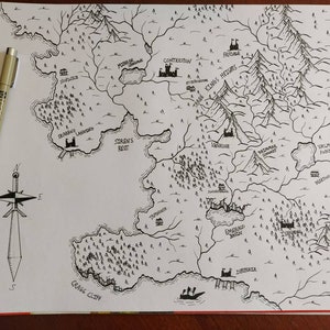 A3 Custom Hand Drawn Fantasy Map - Etsy