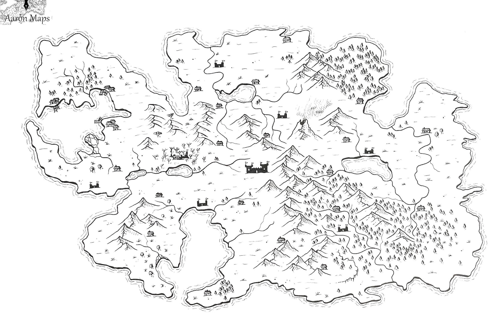 Mappa Fantasy Disegnata a Mano Personalizzata A3 - Etsy