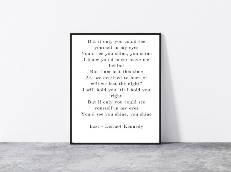 Lost Dermot Kennedy Lyric Print | Etsy