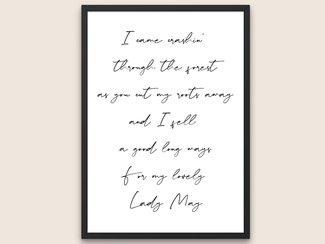 Tyler Childers - Lady May Lyric Print Wall Decor, Digital Download ...