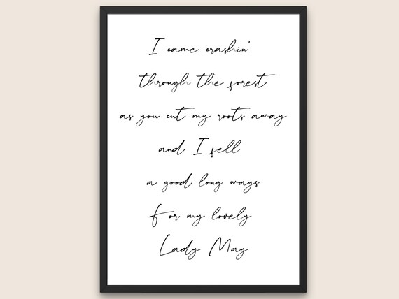 Tyler Childers Lady May Lyric Print Wall Decor Digital - Etsy