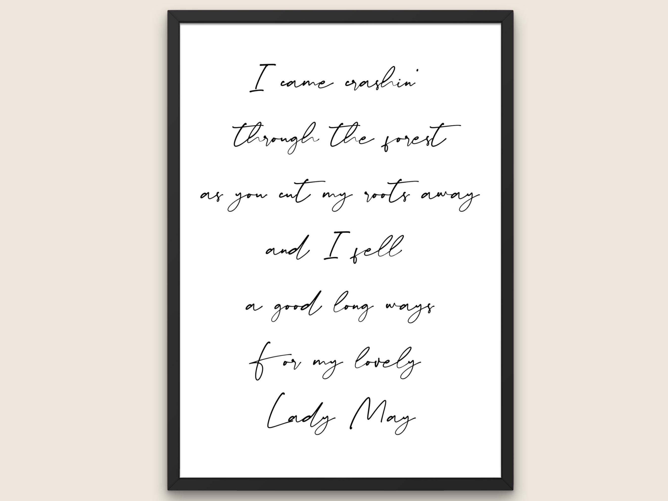 Tyler Childers - Lady May Lyric Print Wall Decor, Digital Download ...