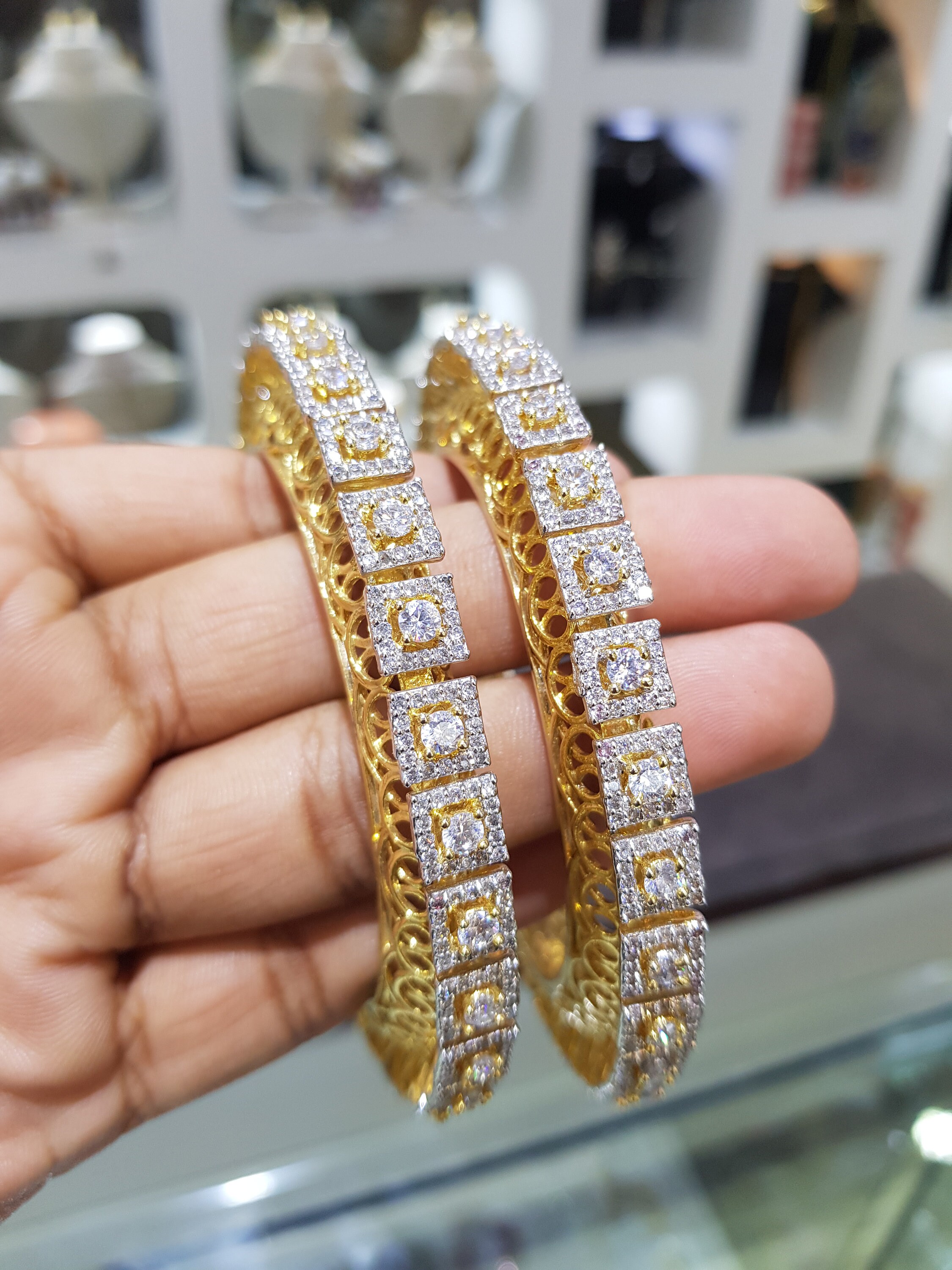 Single Line Diamond Bangles