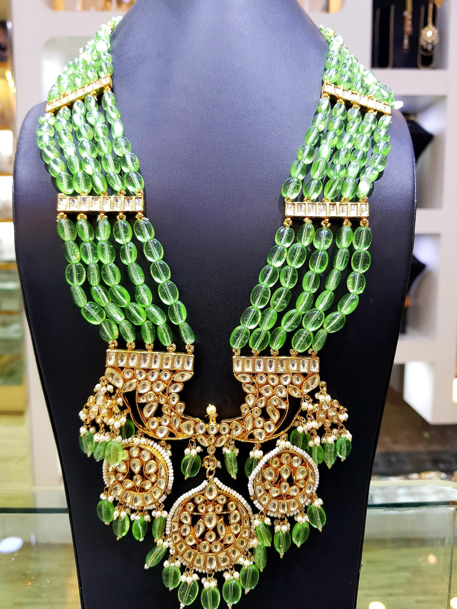 Kundan Jadau Silver Polki Rani Haar NecklacePolkiRani | Etsy