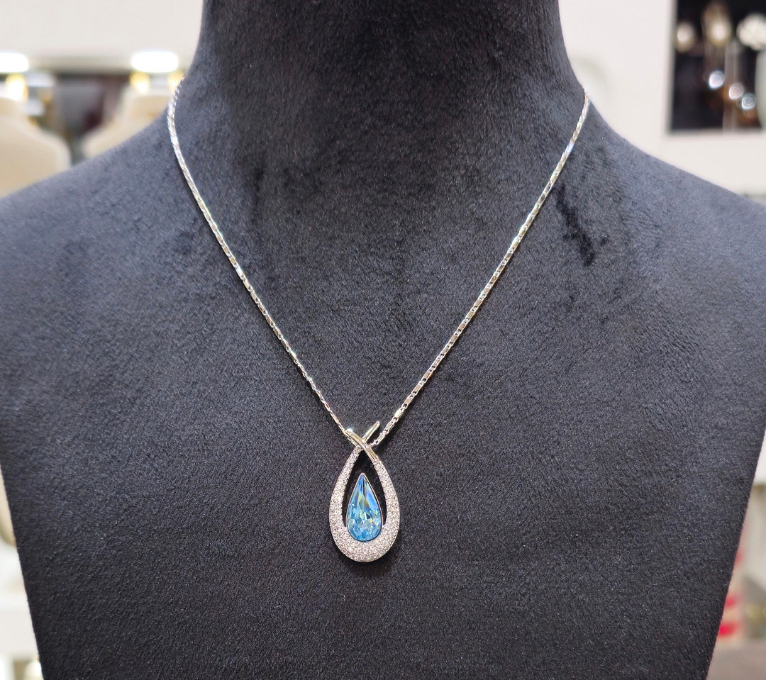 Statement Blue Swarovski Crystal Diamond Stones Delicate - Etsy