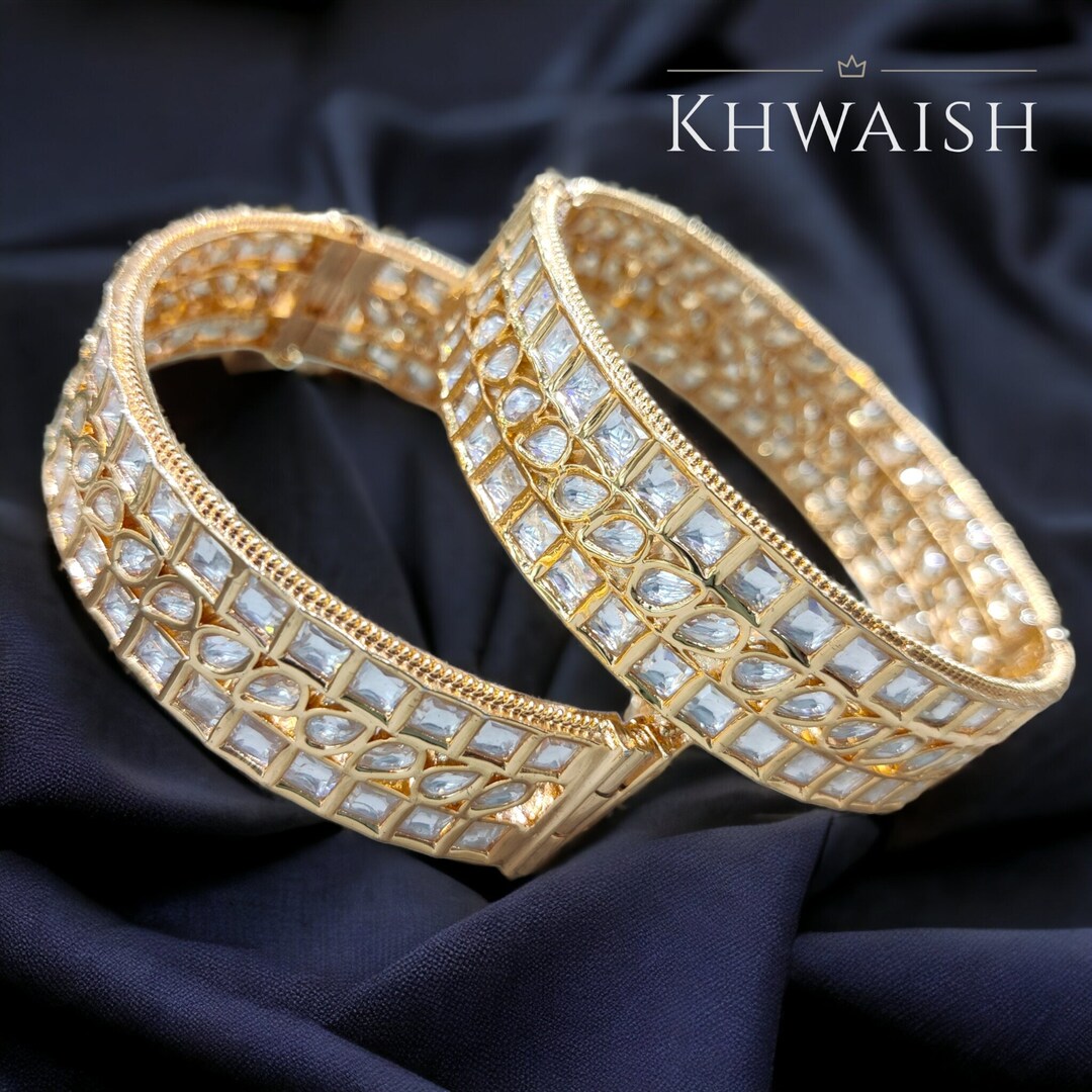 Kundan Polki Uncut Bangles,sabyasachi Jewelry, Indian Jewelry, Kundan ...