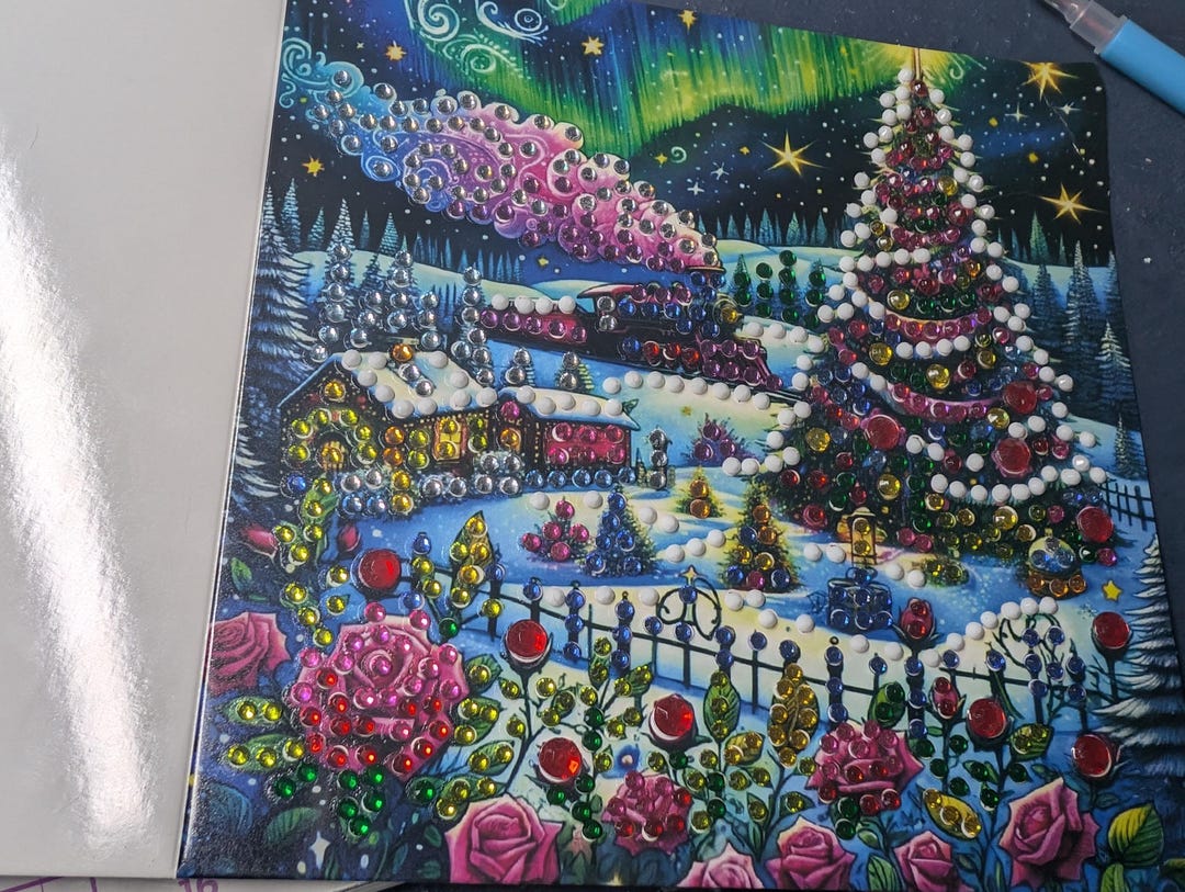 Christmas Crystal Art Card Sets Trains - Etsy UK