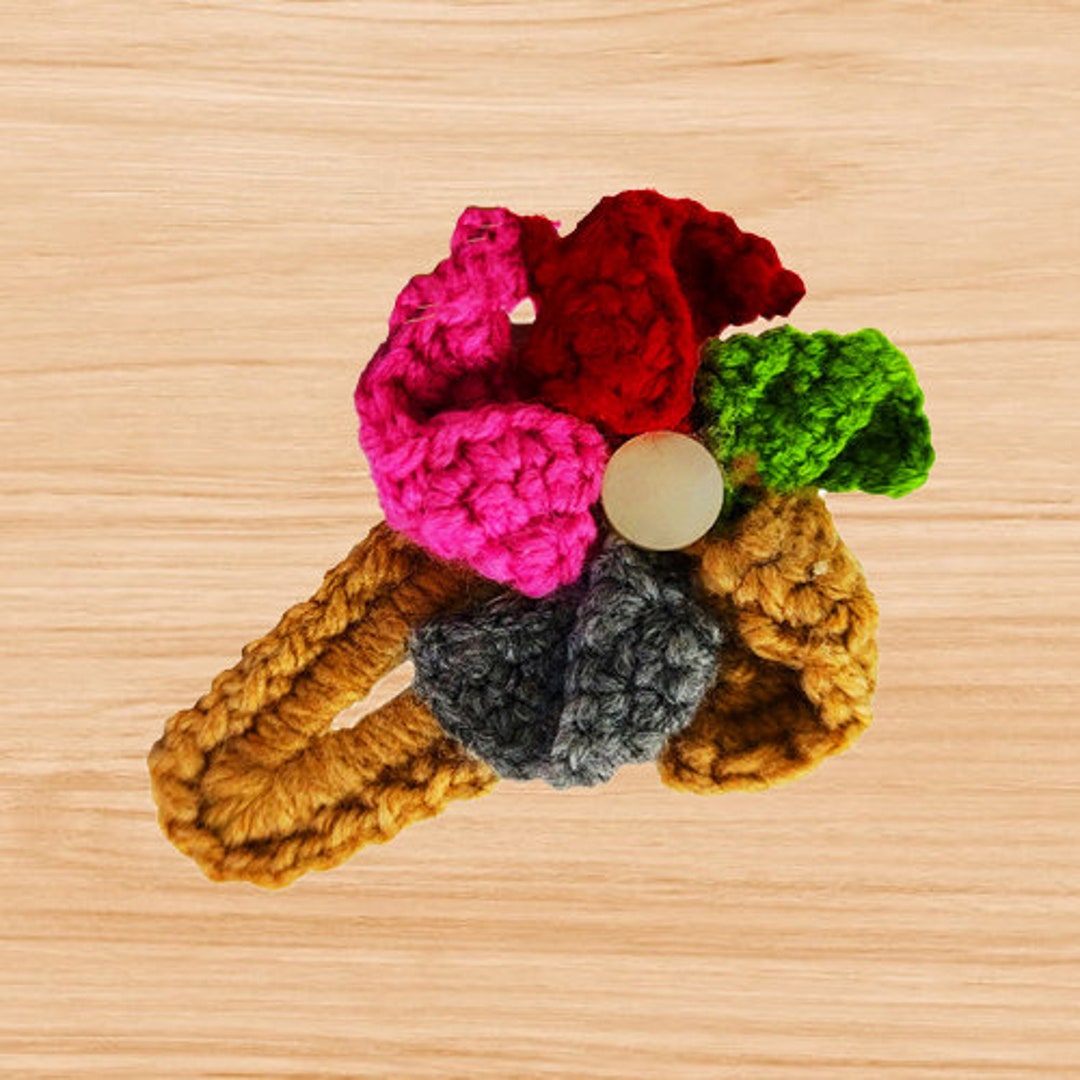 A Crochet Fan Hair Clip Pattern, Crochet Fan Hairpin Pattern, Crochet ...