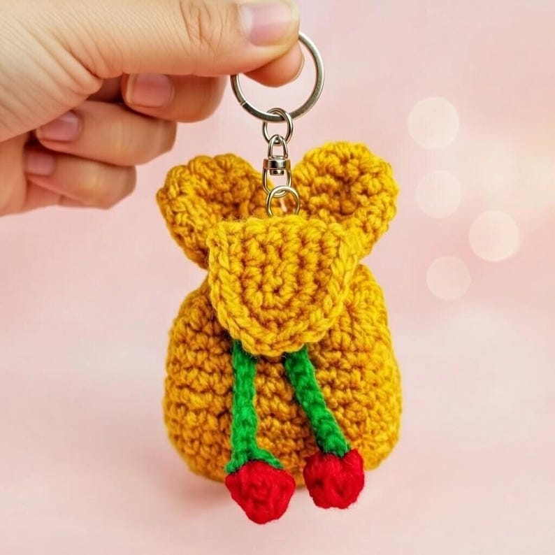 Crochet Mini Backpack Keychain Pattern | DIY Bag Charm PDF + Video ...