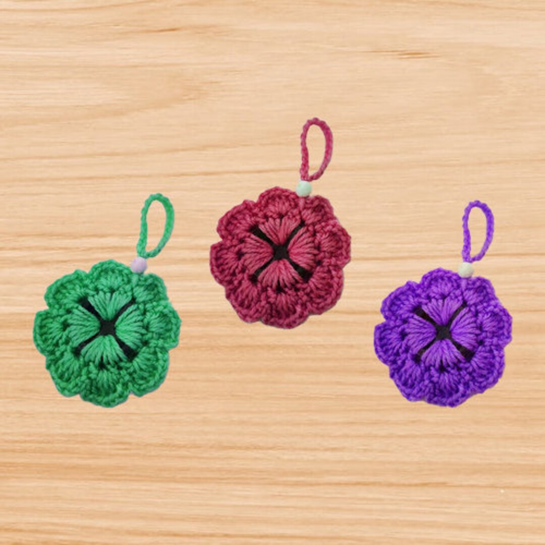 Crochet 3d Flower Keychain Pattern, Crochet Keychain Pattern, Crochet ...