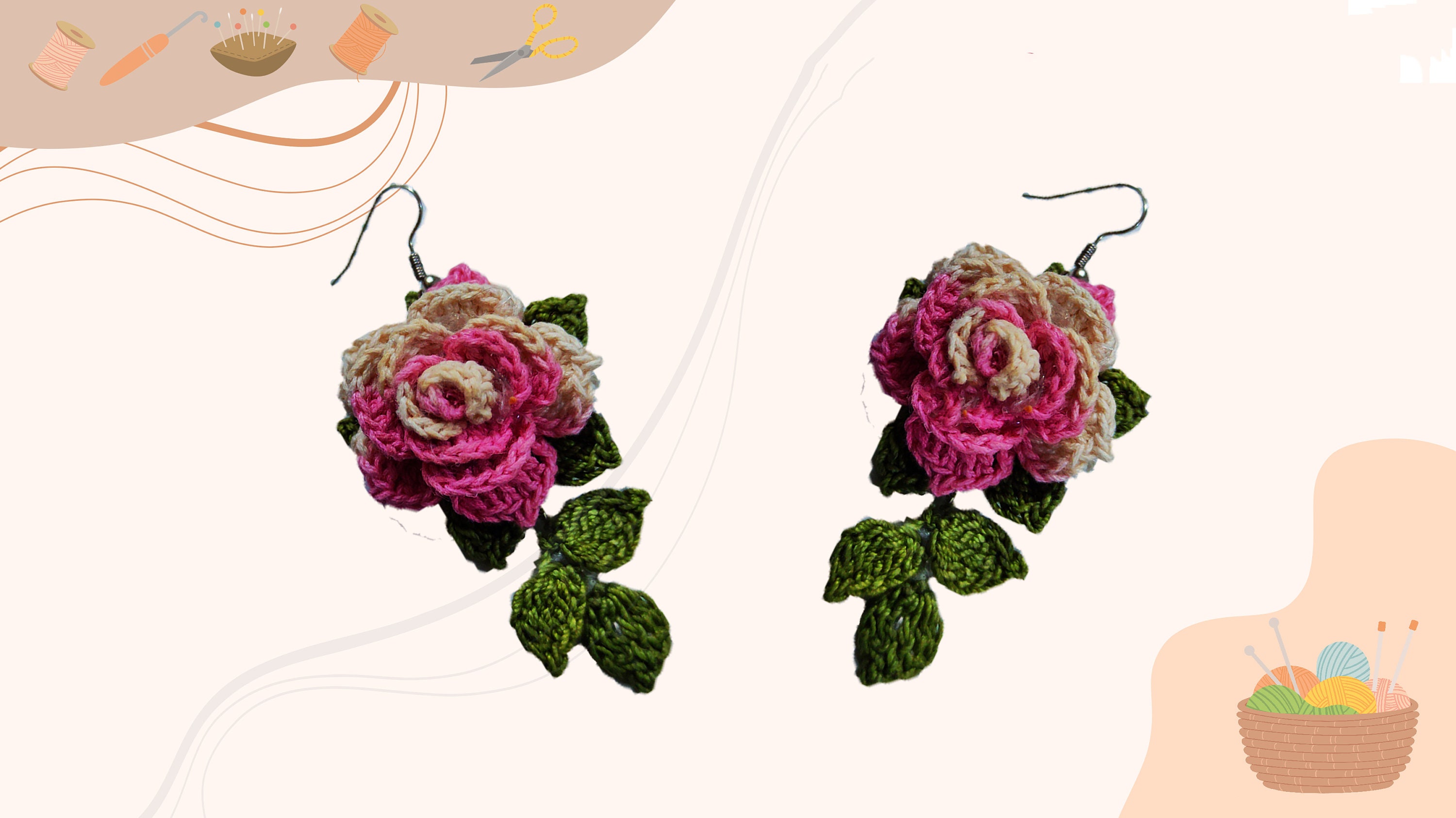 Crochet Flower Earrings Pattern Photo Tutorial Pattern - Etsy