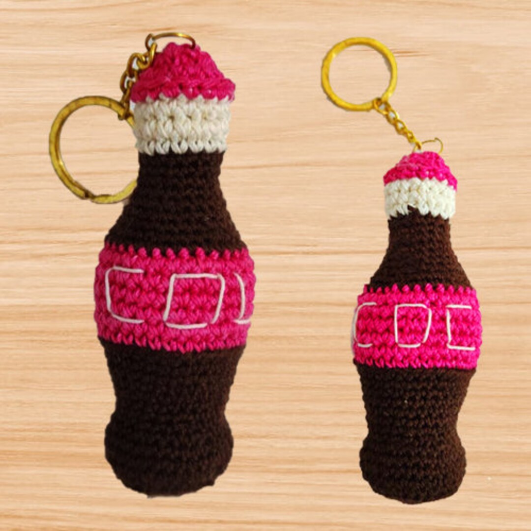 Soda Cola Bottle Crochet Pattern, Amigurumi Coca Cola Keychain, Crochet ...
