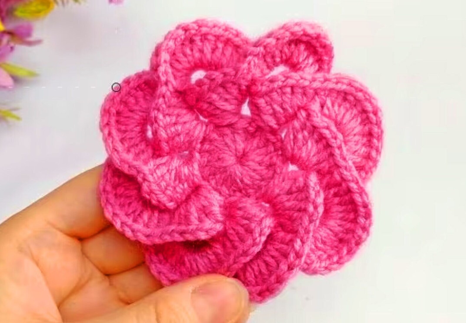 3D Crochet Flower Pattern Photo Tutorial 3D Crochet Rose - Etsy