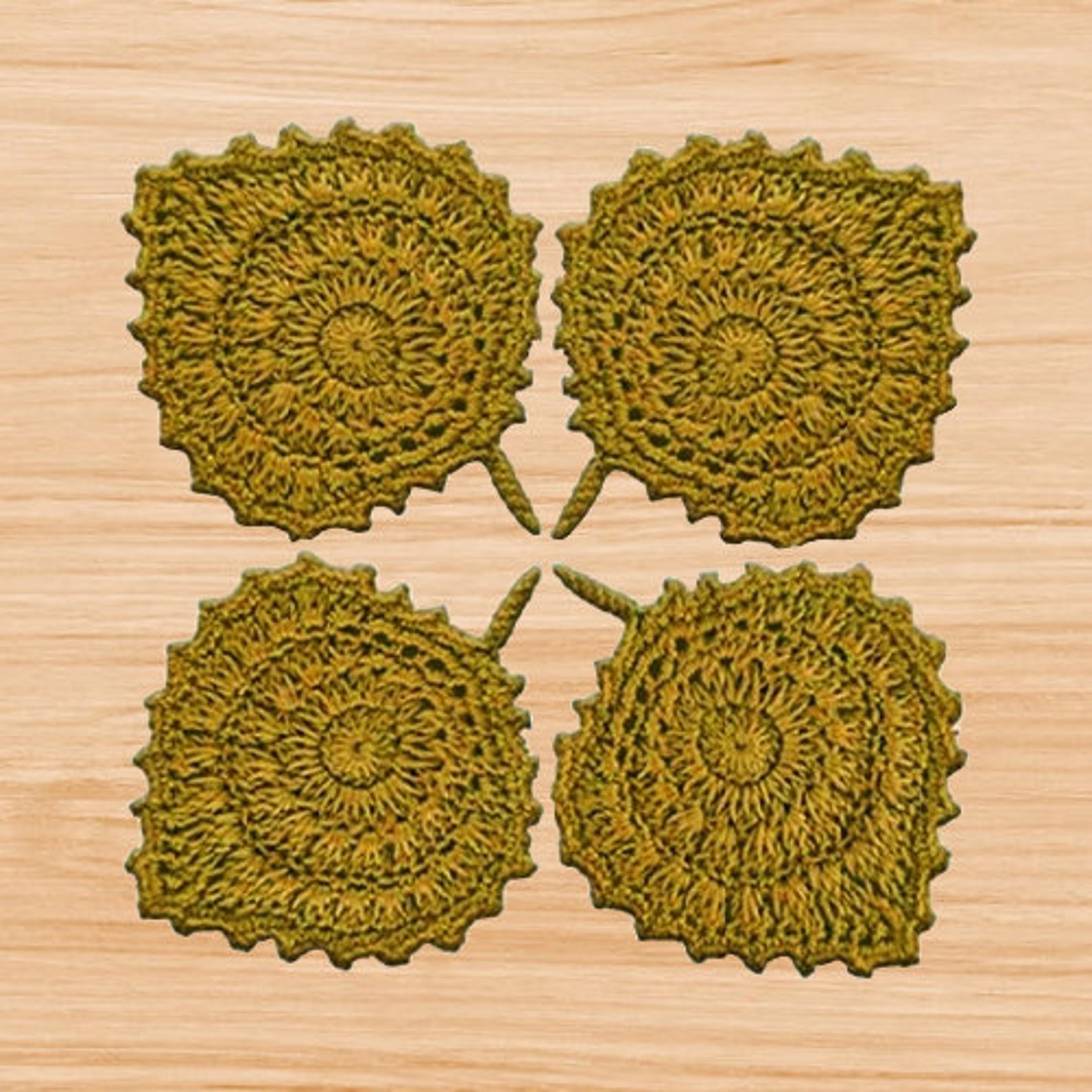 Crochet Leaf Coaster Pattern, Crochet Motif Pattern, Photo Tutorial Pdf ...