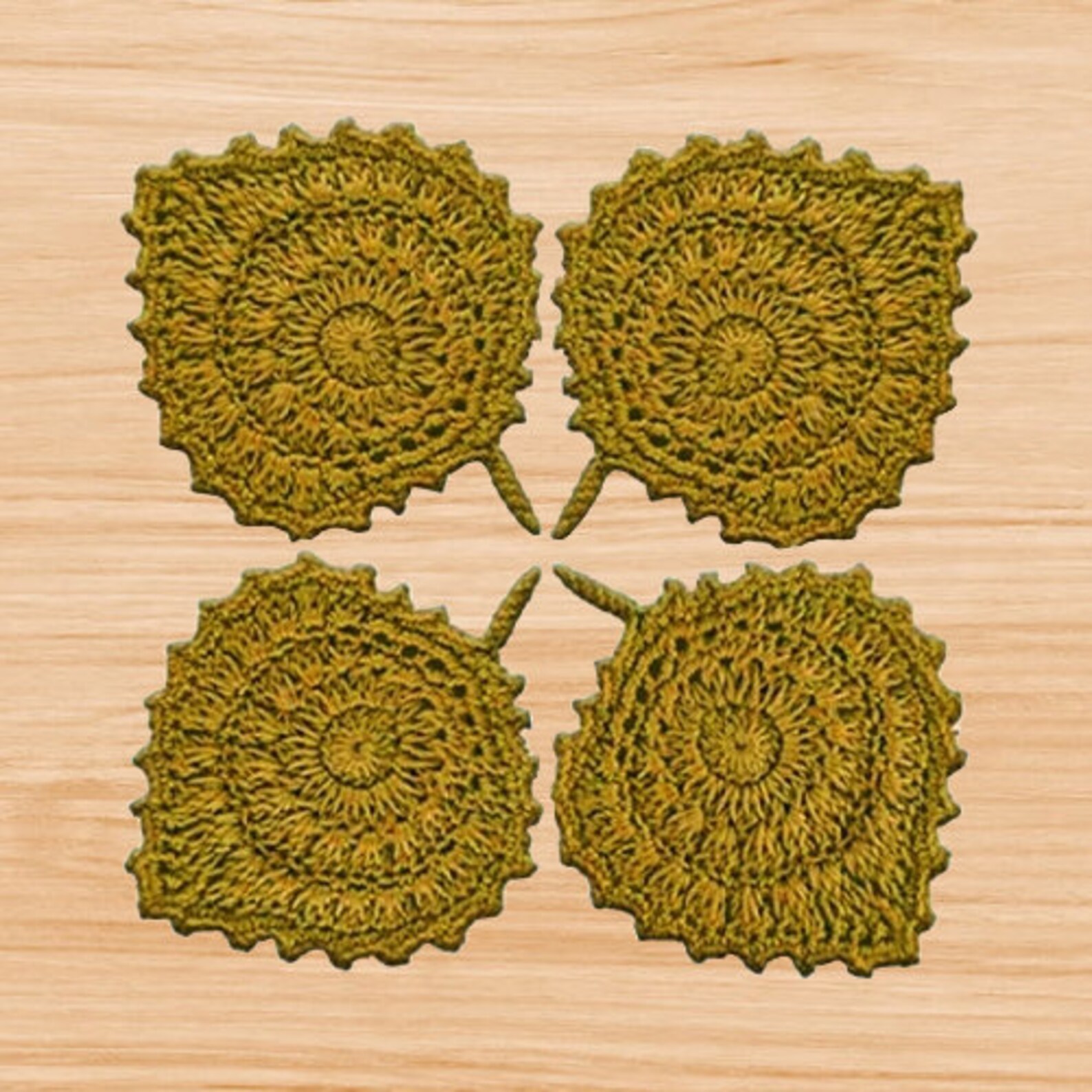 Crochet Leaf Coaster Pattern, Crochet Motif Pattern, Photo Tutorial Pdf ...