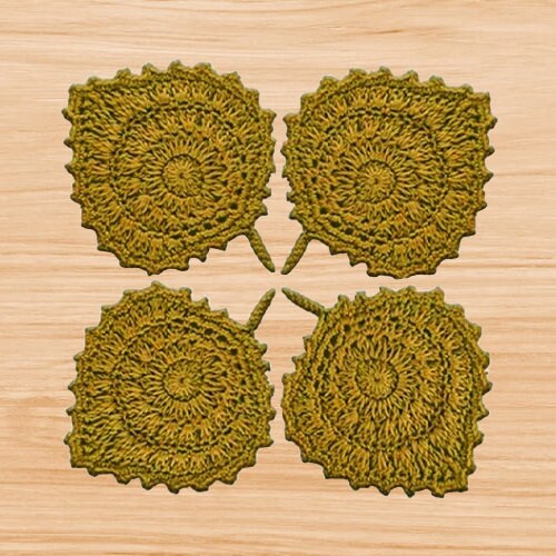 Crochet Leaf Coaster Pattern, Crochet Motif Pattern, Photo Tutorial Pdf ...