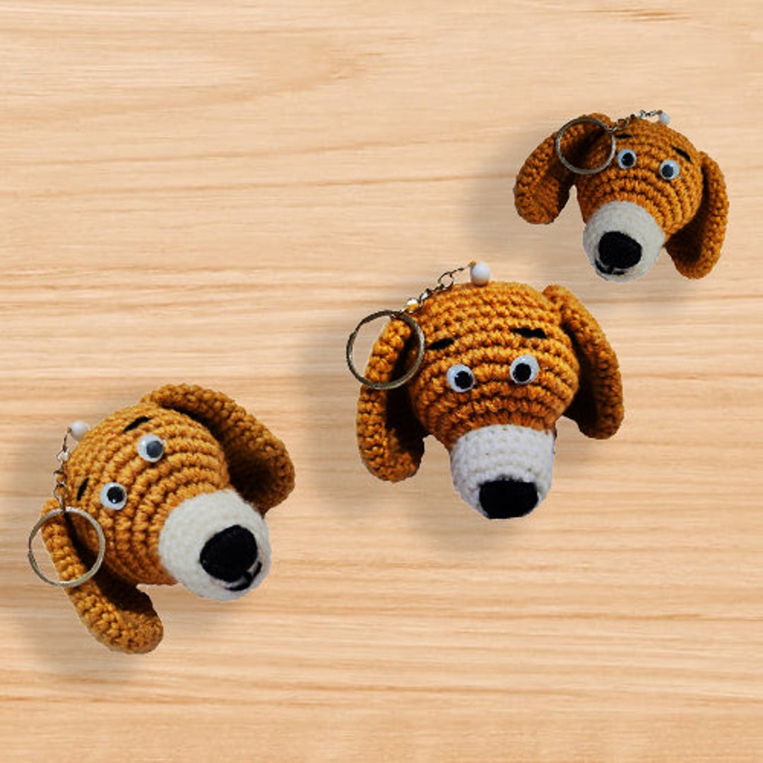 Amigurumi Dog Keychain Pattern, Crochet Dog Pattern, Animal Keyring ...