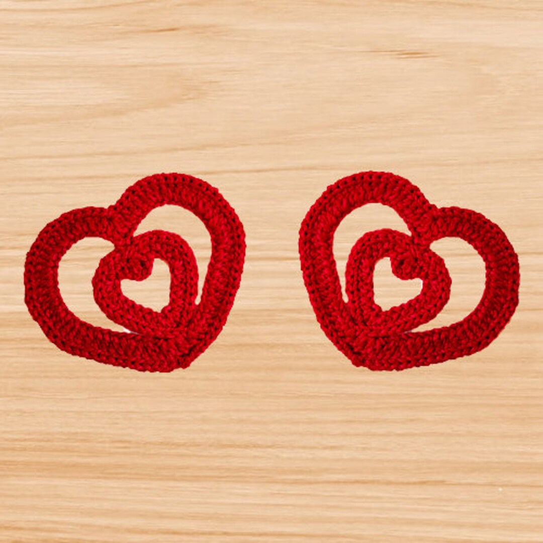 Crochet Double Heart Pattern, Crochet Ornament Heart, Granny Heart ...