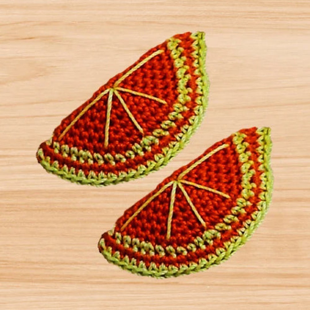 A Crochet Orange Hair Clip Pattern, Crochet Orange Hairpin Pattern ...