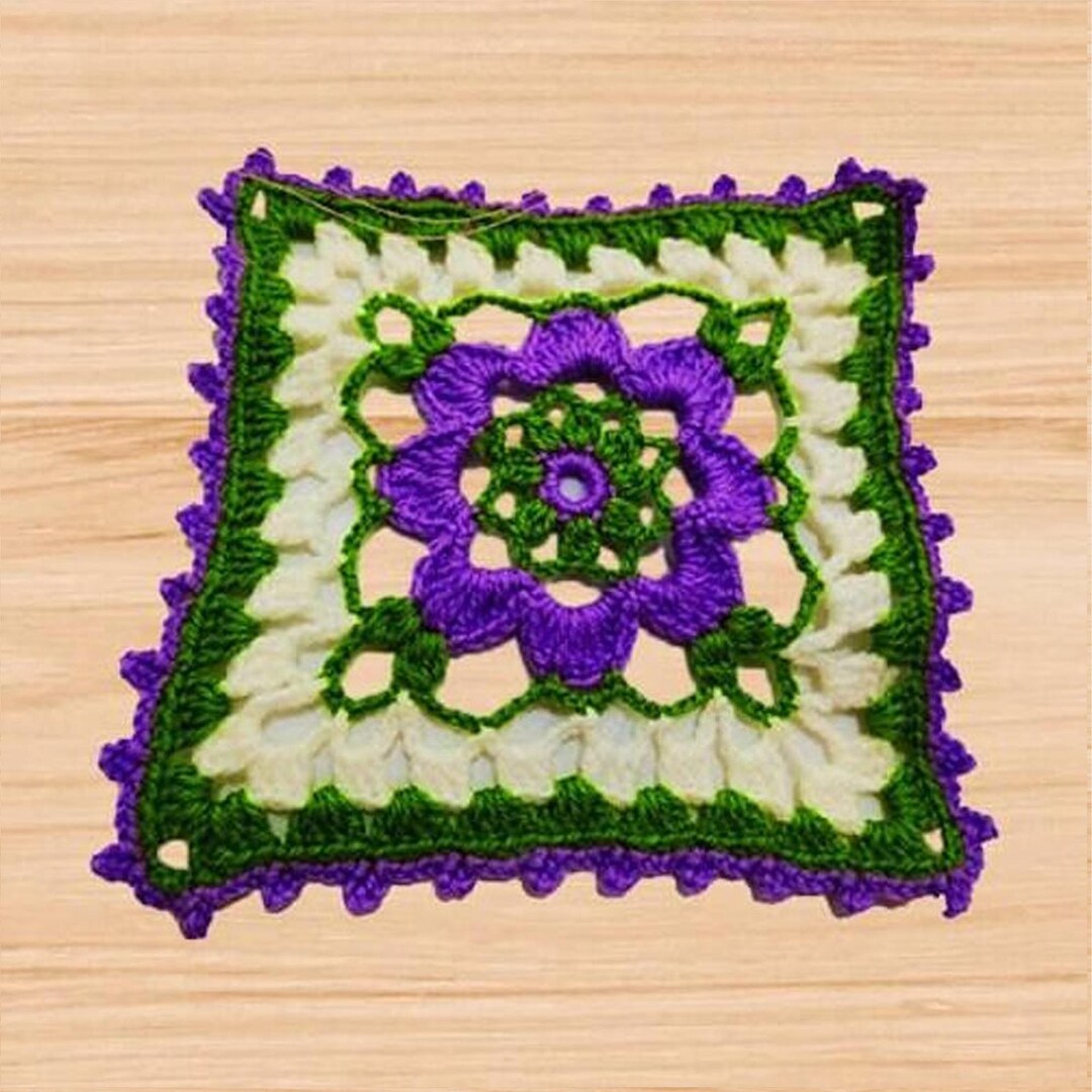 A Crochet Square Motif Pattern, a Crochet Square Coaster Pattern, Photo ...