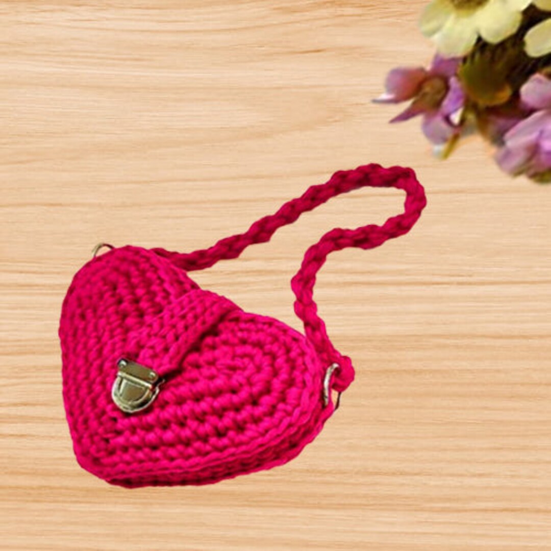 A Crochet Heart Bag Pattern, Crochet Pdf Pattern, Crochet Handbag ...